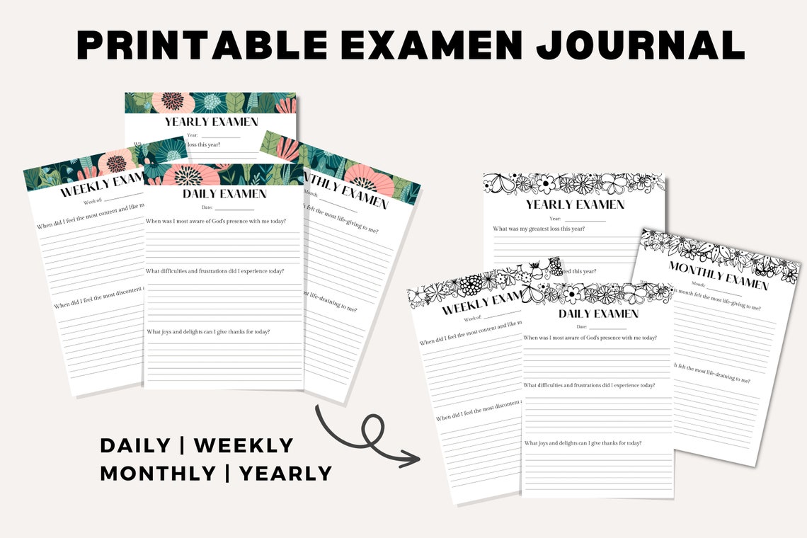 Printable Examen Journal for Reflection and Prayer - Etsy