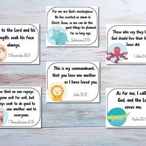 Set of 30 Printable Bible Verse Cards for Kids | Scripture Cards for ...
