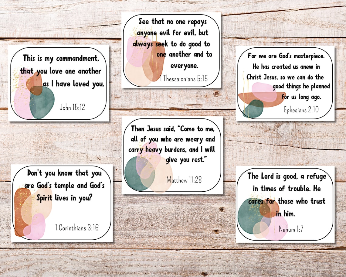 Set of 30 Printable Bible Verse Cards for Teens and Older Kids ...