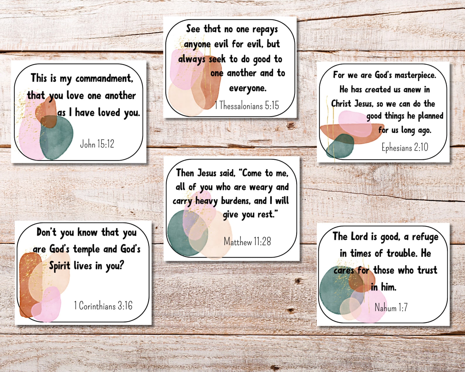 Set of 30 Printable Bible Verse Cards for Teens and Older Kids ...