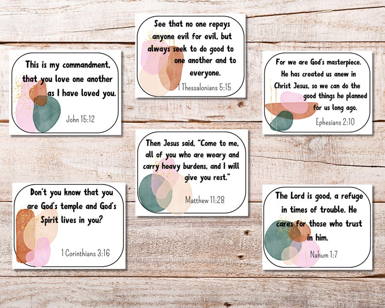Set of 30 Printable Bible Verse Cards for Teens and Older Kids ...