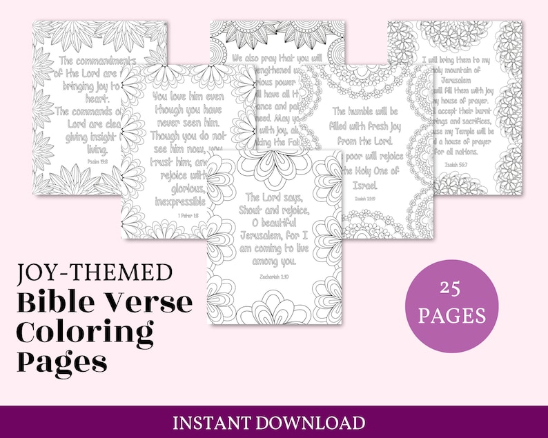 Joy Themed Bible Verse Coloring Book - Printable Instant Download - Etsy