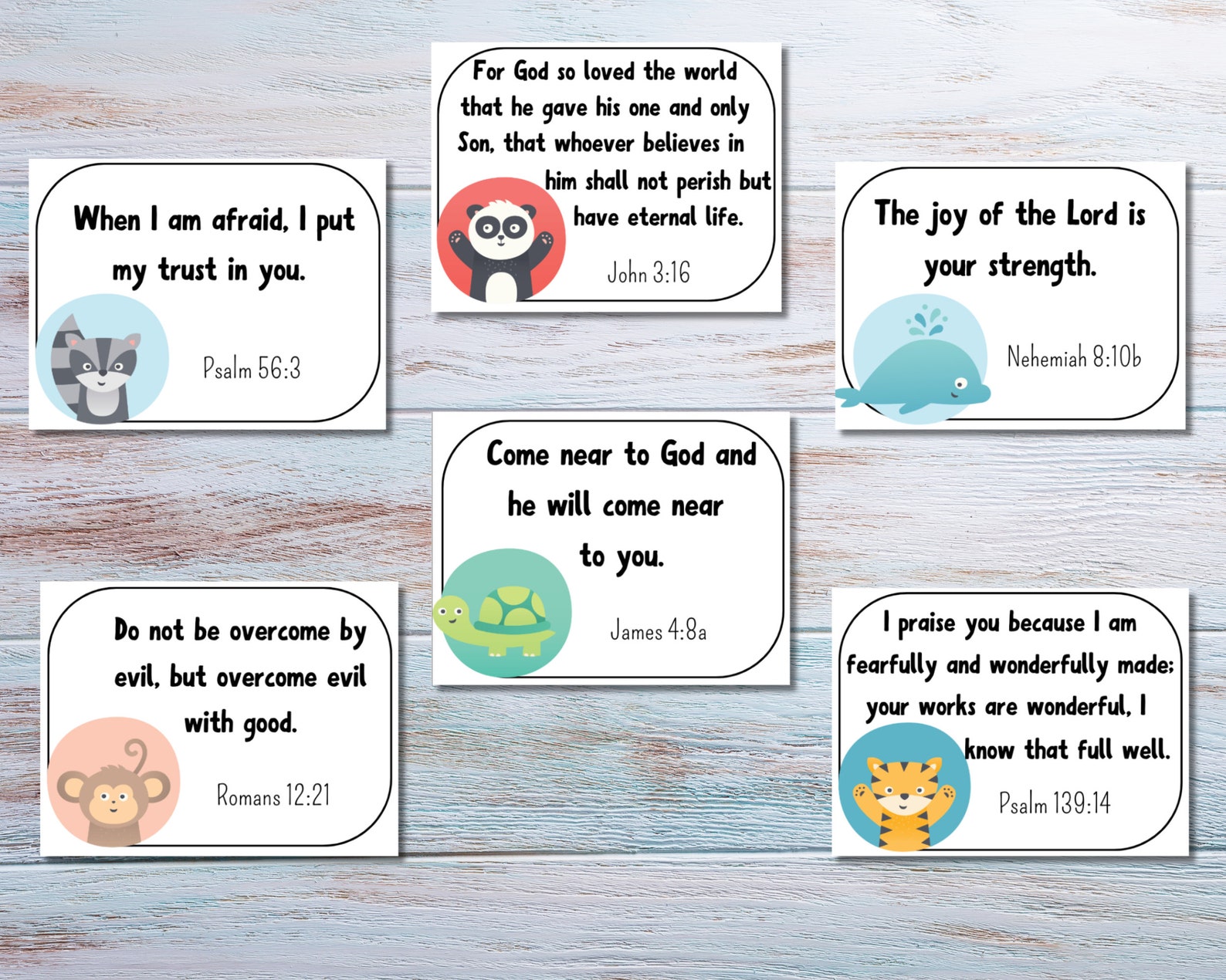 Set of 30 Printable Bible Verse Cards for Kids | Scripture Cards for ...