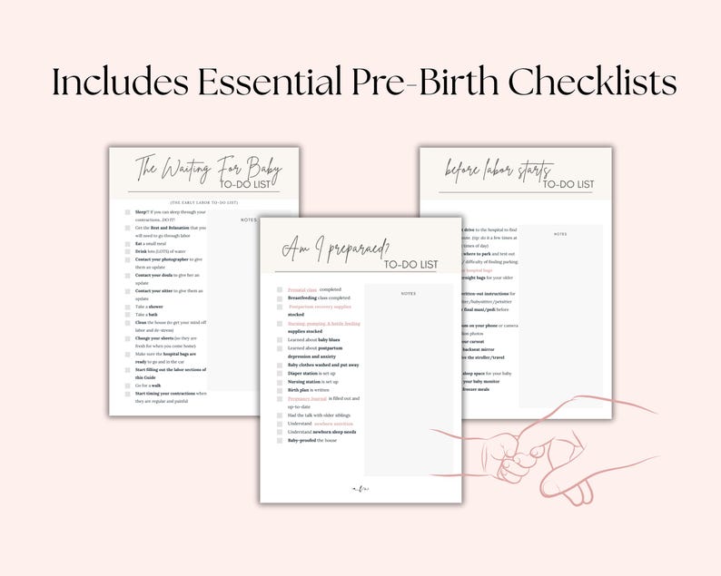 Labor & Birth Workbook | Birth Plan, Checklists and Contraction Tracker ...