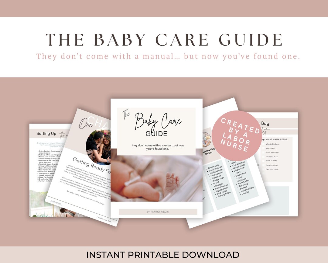 The Baby-care Guide | 117-page Printable Newborn Manual for First-time ...