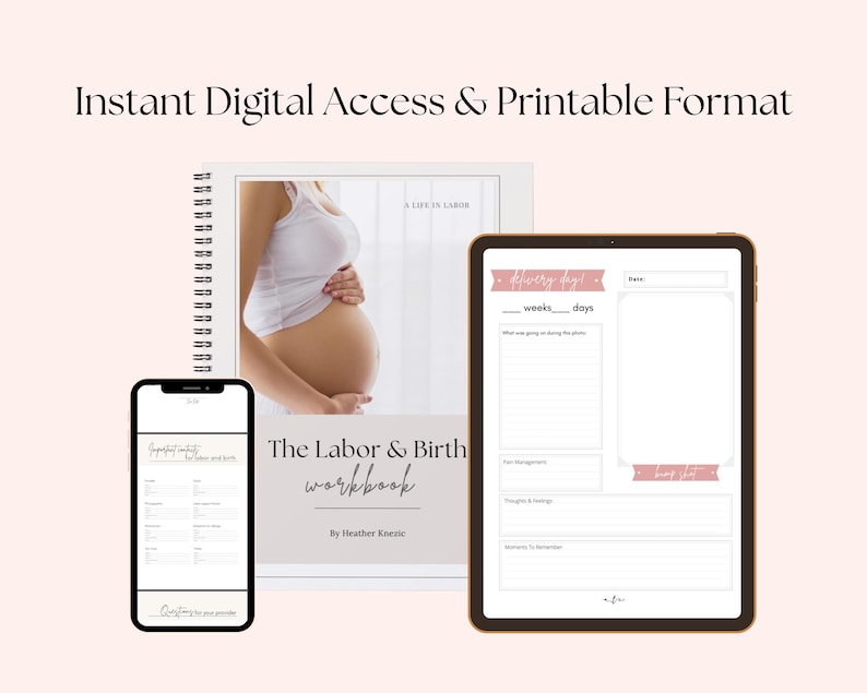 Labor & Birth Workbook | Birth Plan, Checklists and Contraction Tracker ...