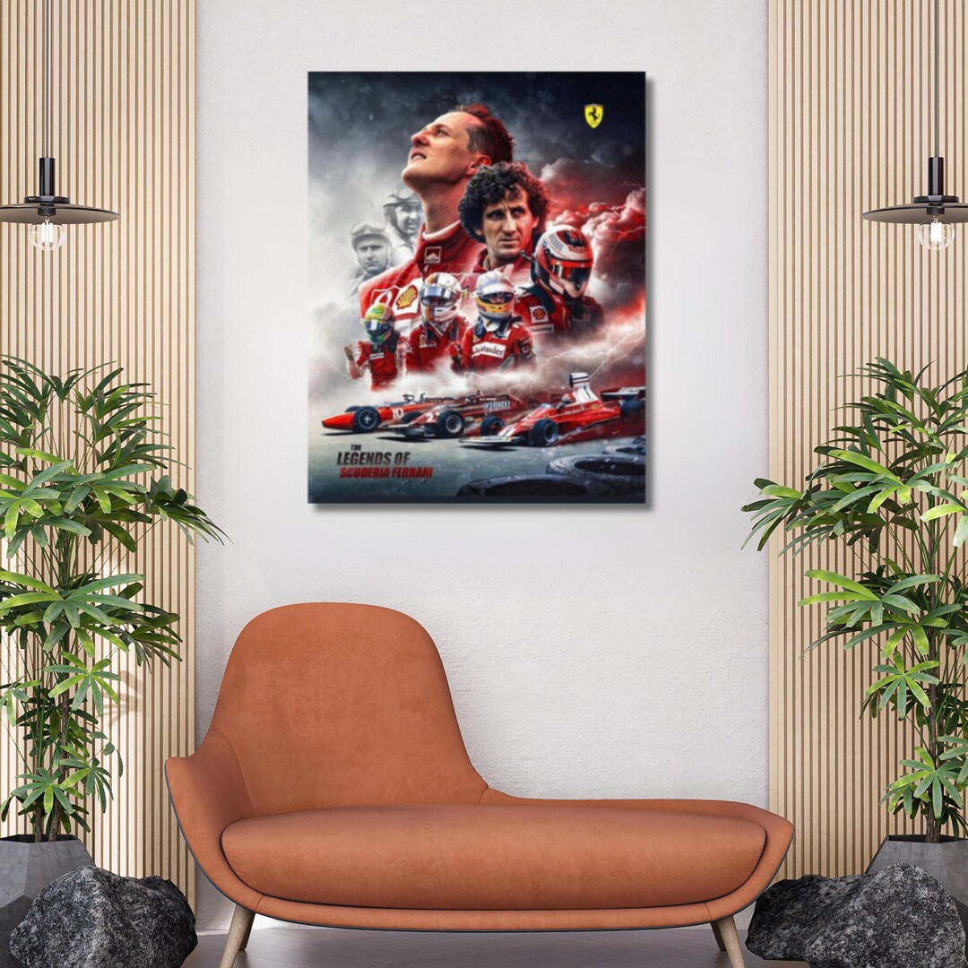 The Legends of Scuderia Ferrari Poster, Ferrari Fans Gift, Sebastian ...