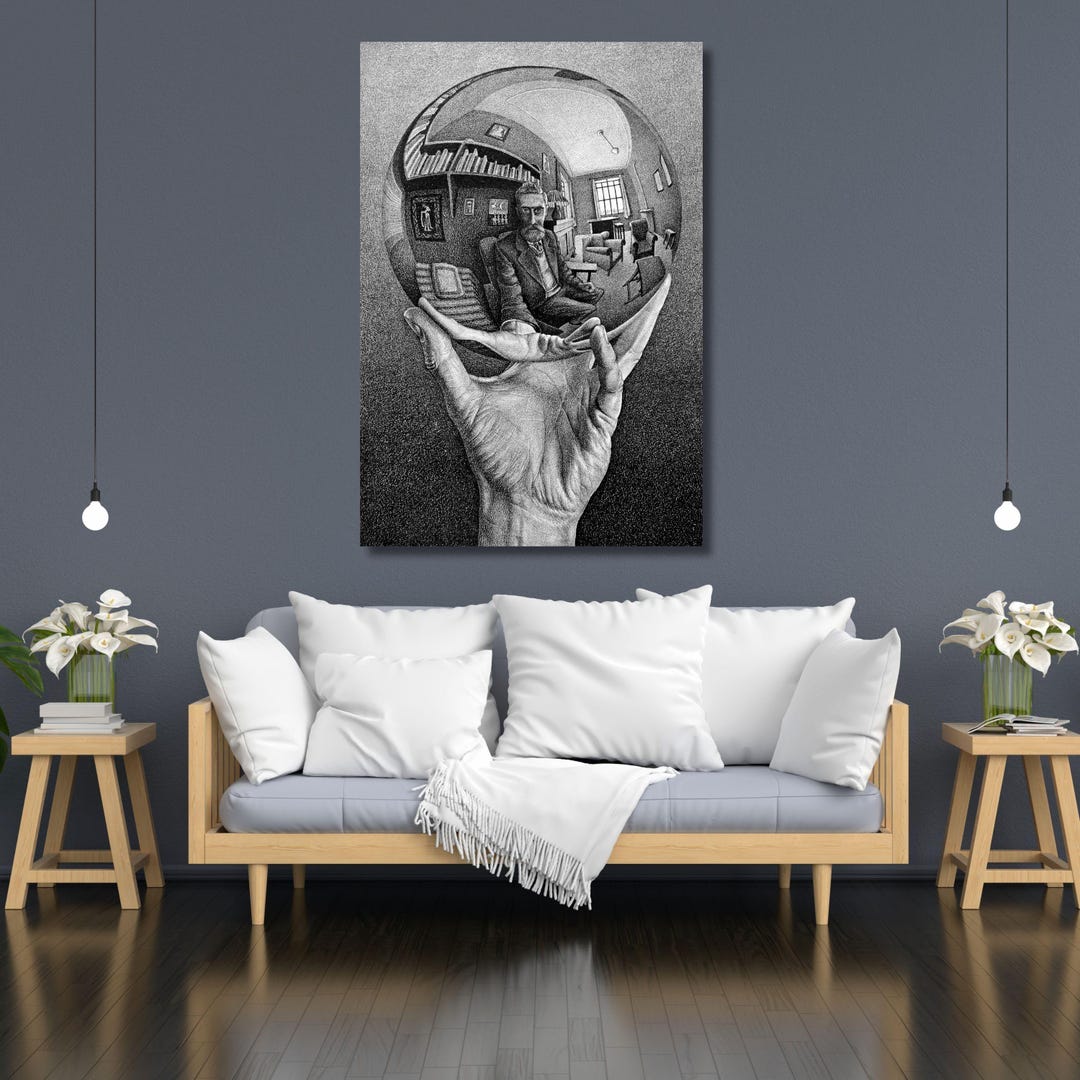 M C ESCHER Relativity Painting Canvas Print,reproduction Modern ...