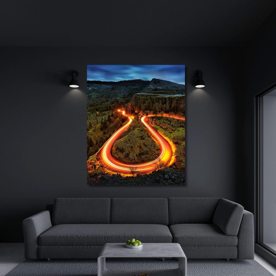 Rowena Crest Light Trails Photo, Columbia River Gorge Oregon, Long ...