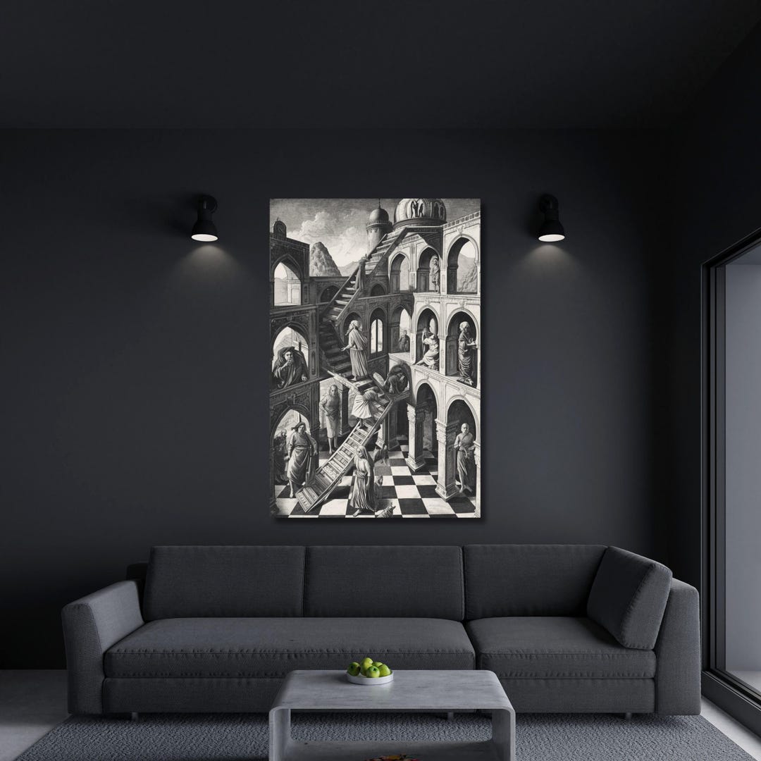 MC Escher Inspired Archway Art Print,optical Illusion Poster, Surreal ...