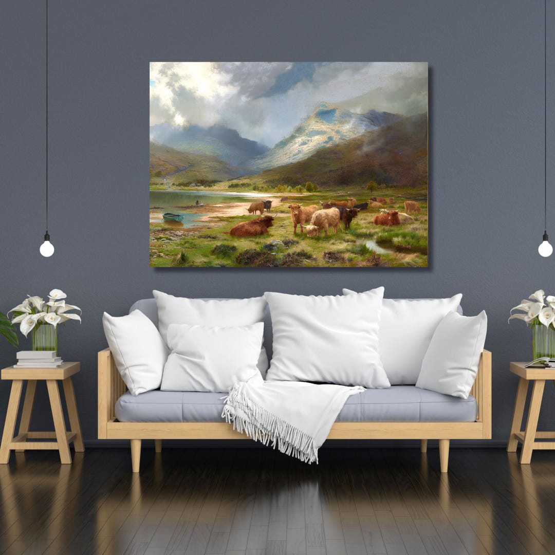 Highland Cattle in Scottish Landscape Wall Art | Louis Bosworth Hurt ...