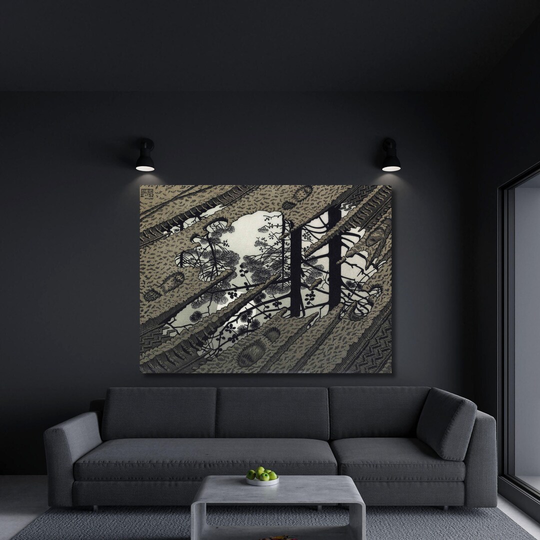 M C Escher Relativity Canvas Print: Surreal Optical Illusion Wall Art ...