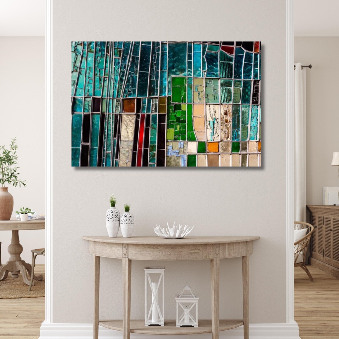 Mosaic Abstract Poster Canvas | Modern Expressionism Wall Art ...