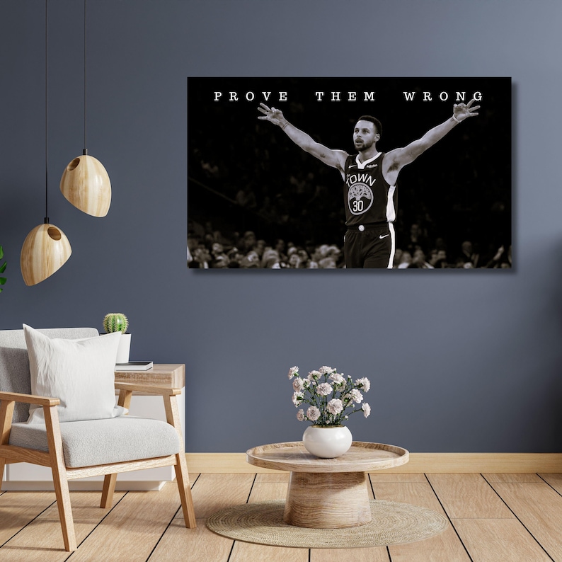 Steph Curry Motivational Canvas Print:basketball Quote Art,office Decor ...
