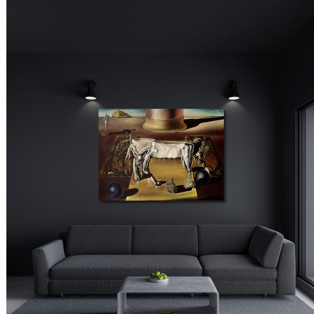 Salvador Dali Surreal Art Print – Invisible Sleeping Woman, Horse, Lion ...