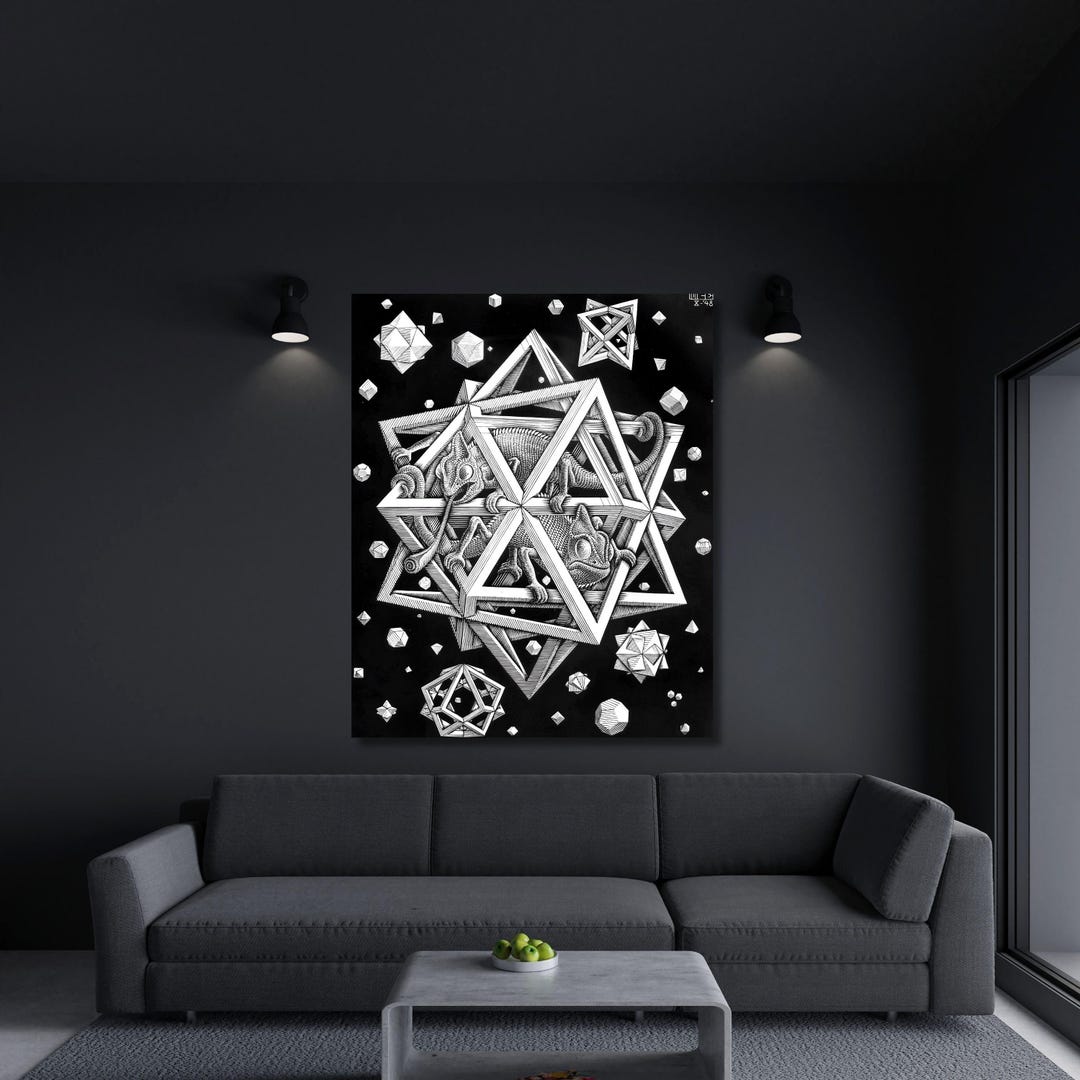 M.C. Escher Relativity Canvas Print: Surreal Optical Illusion Wall Art ...
