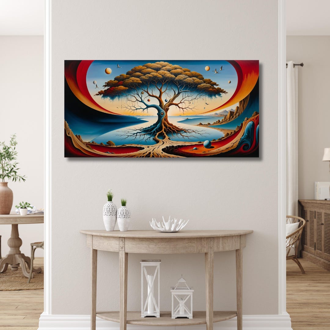 Salvador Dali Stely Tree of Life Canvas Print, Fantasy Forest Wall Art ...