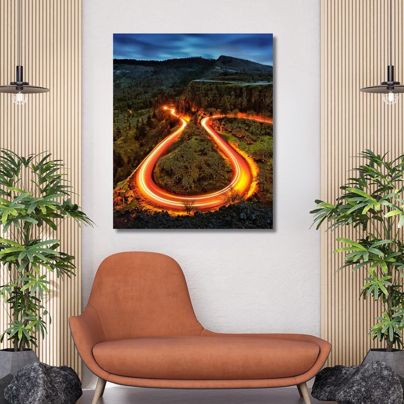 Rowena Crest Light Trails Photo, Columbia River Gorge Oregon, Long ...