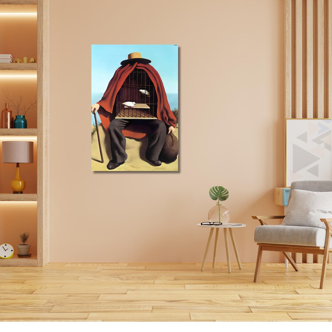 Rene Magritte the Therapist Surreal Art Print – Man With Birdcage Torso ...