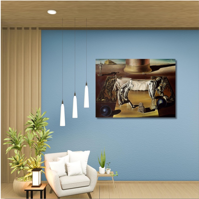 Salvador Dali Surreal Art Print – Invisible Sleeping Woman, Horse, Lion ...