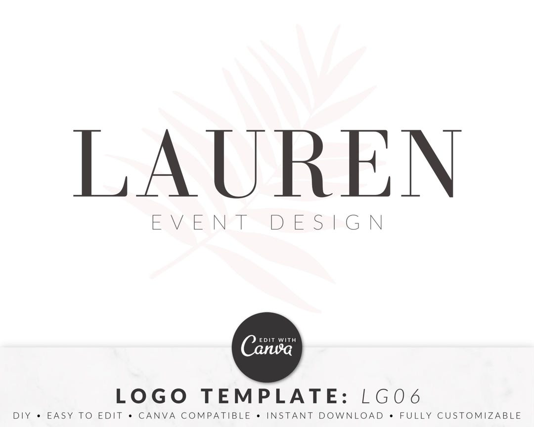 Logo Template for Canva, Canva Logo Design, Customizable Logo Template ...