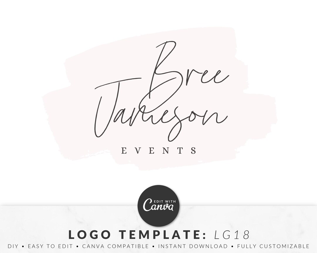 Logo Template for Canva, Canva Logo Design, Customizable Logo Template ...