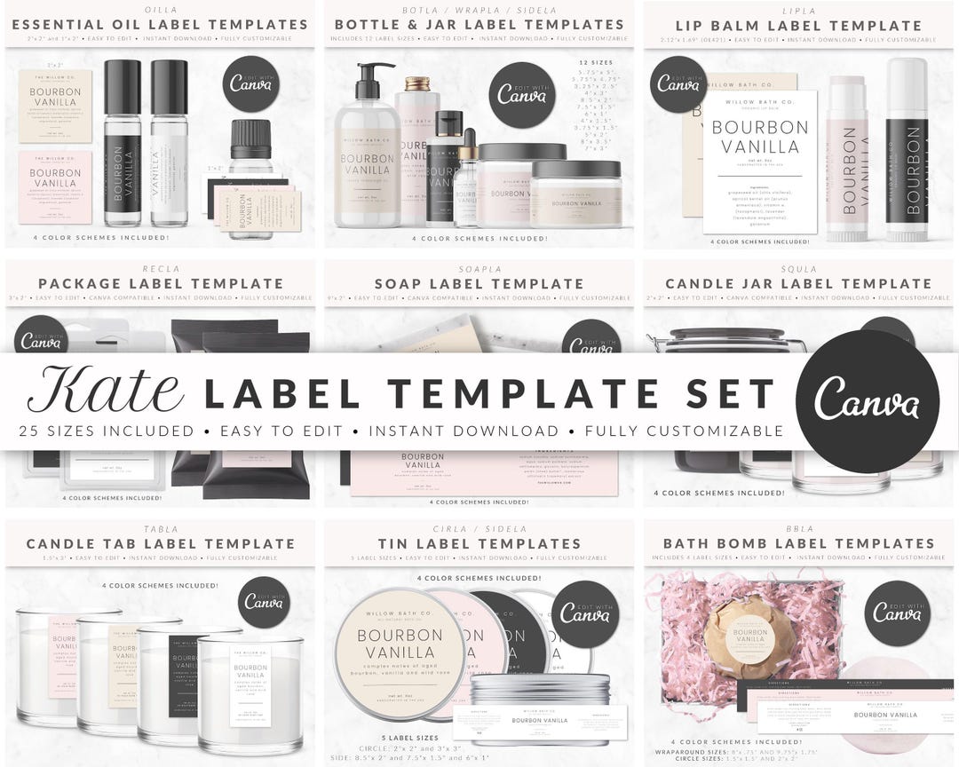 Mega Product Label Template Set for Canva, Product Labels, Label Bundle ...