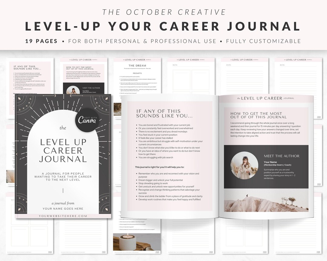 Level up Career Journal Canva Template, Templates for Coaches, Done for ...