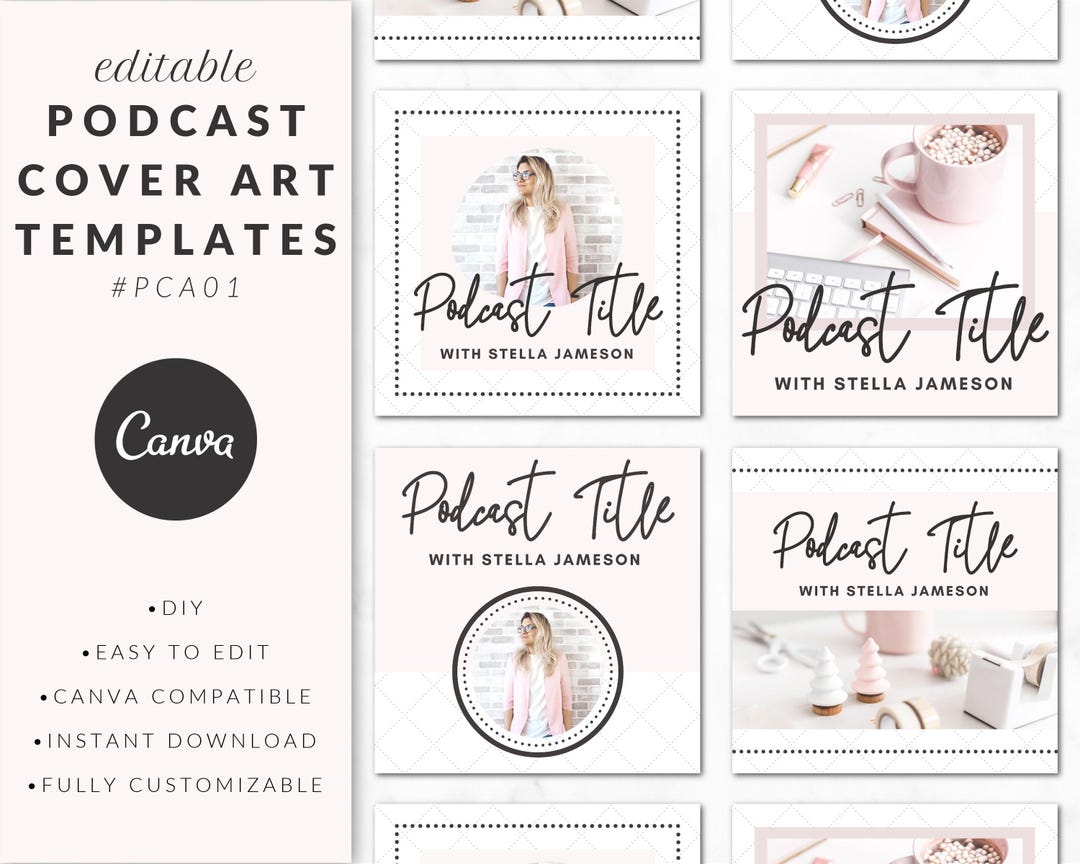 Podcast Cover Art Templates for Canva, Podcast Graphics Bundle, Podcast ...