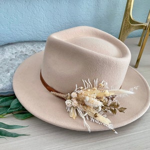 Boho Dried Flower Hat Pin | Floral Hatpiece | Rustic Hat Accessory ...