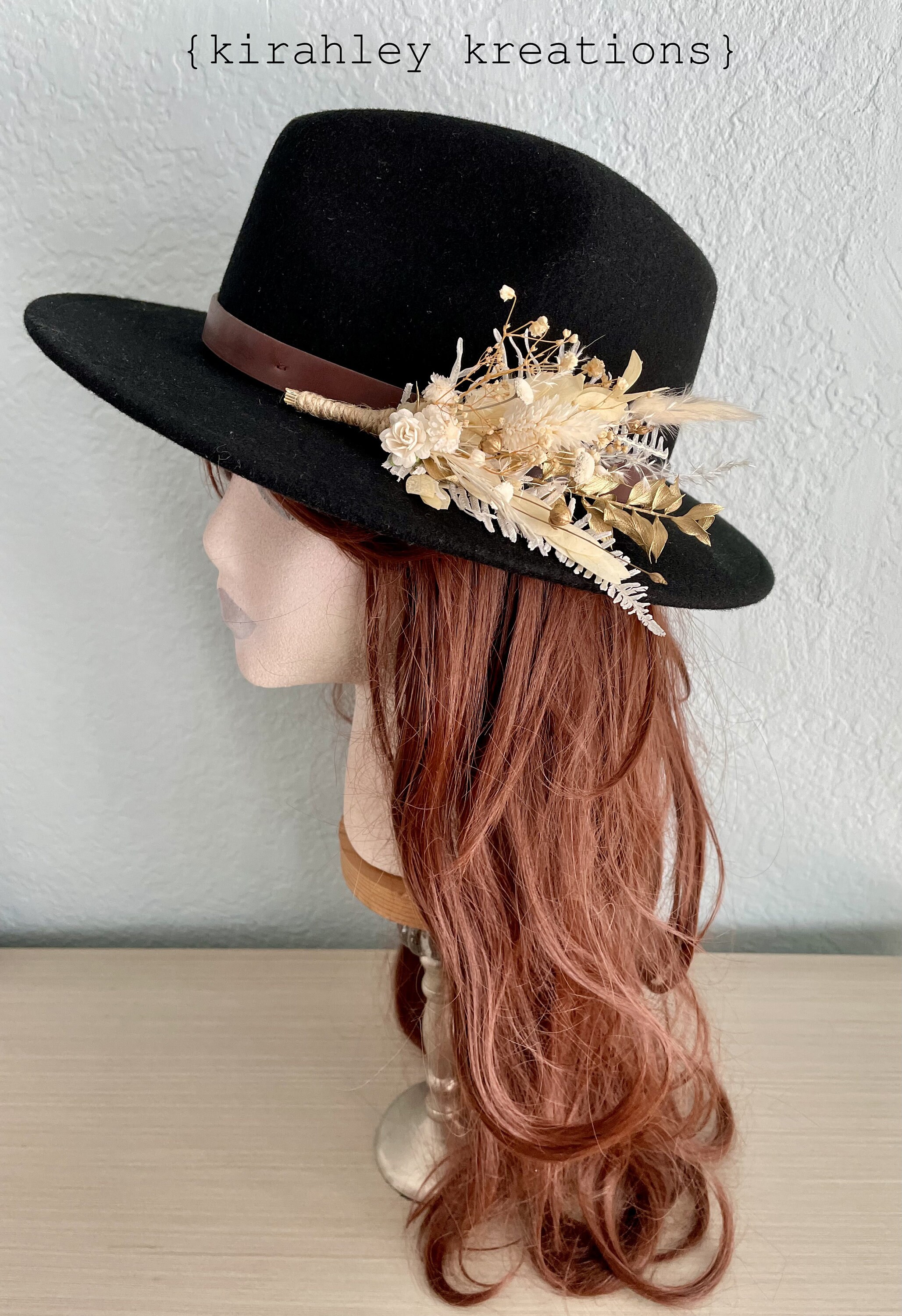 Boho Dried Flower Hat Pin | Floral Hatpiece | Rustic Hat Accessory ...