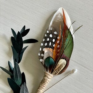 Pintail Duck Boutonniere | Rustic Bronze Feather Lapel Pin | Grooms ...