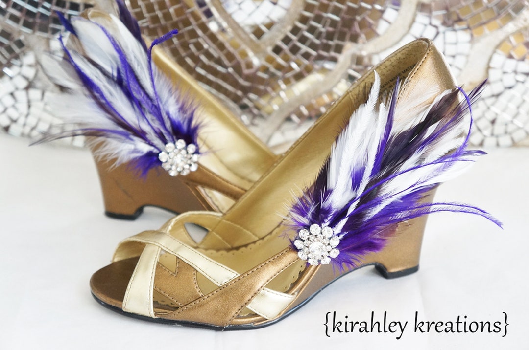 Feather Shoe Clips | Vintage Style Ostrich Shoes | Great Gatsby Wedding ...