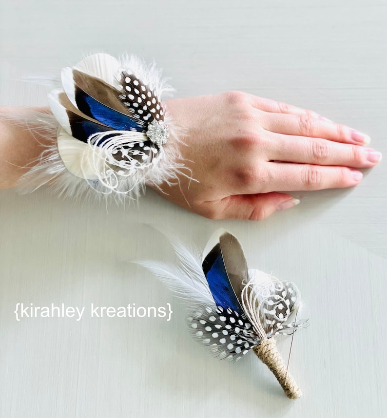 Mallard Duck Wrist Corsage Navy Feather Prom Wristlet - Etsy