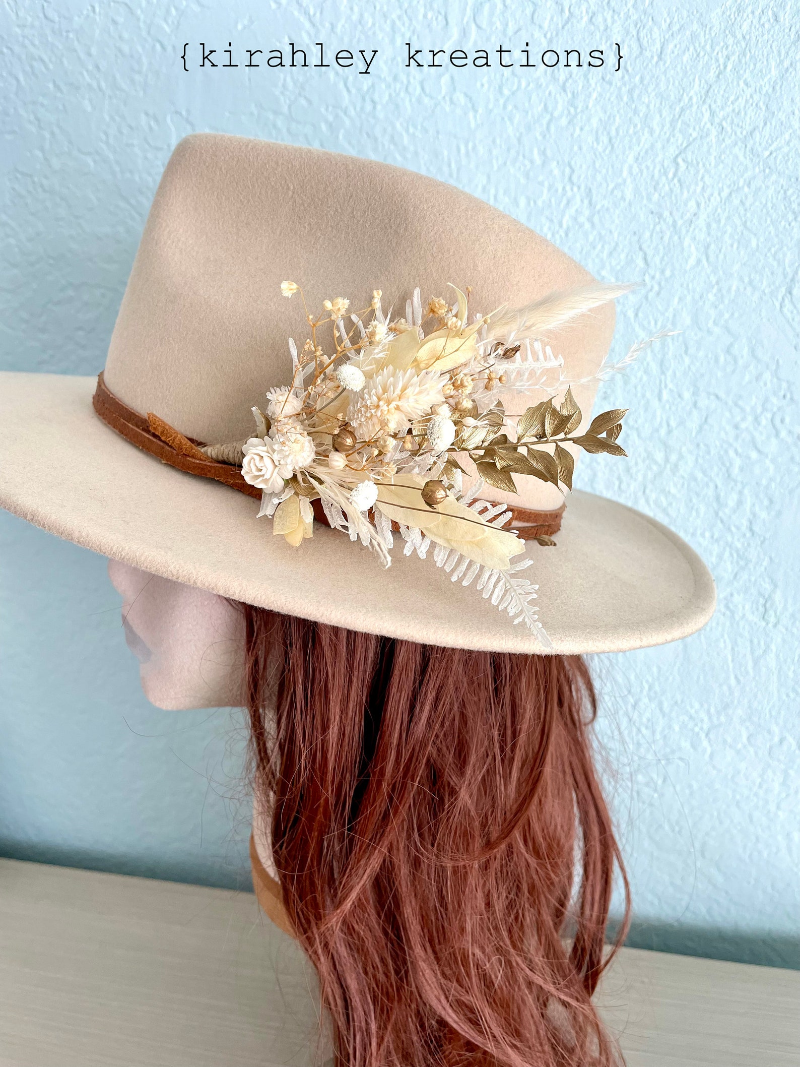 Boho Dried Flower Hat Pin | Floral Hatpiece | Rustic Hat Accessory ...