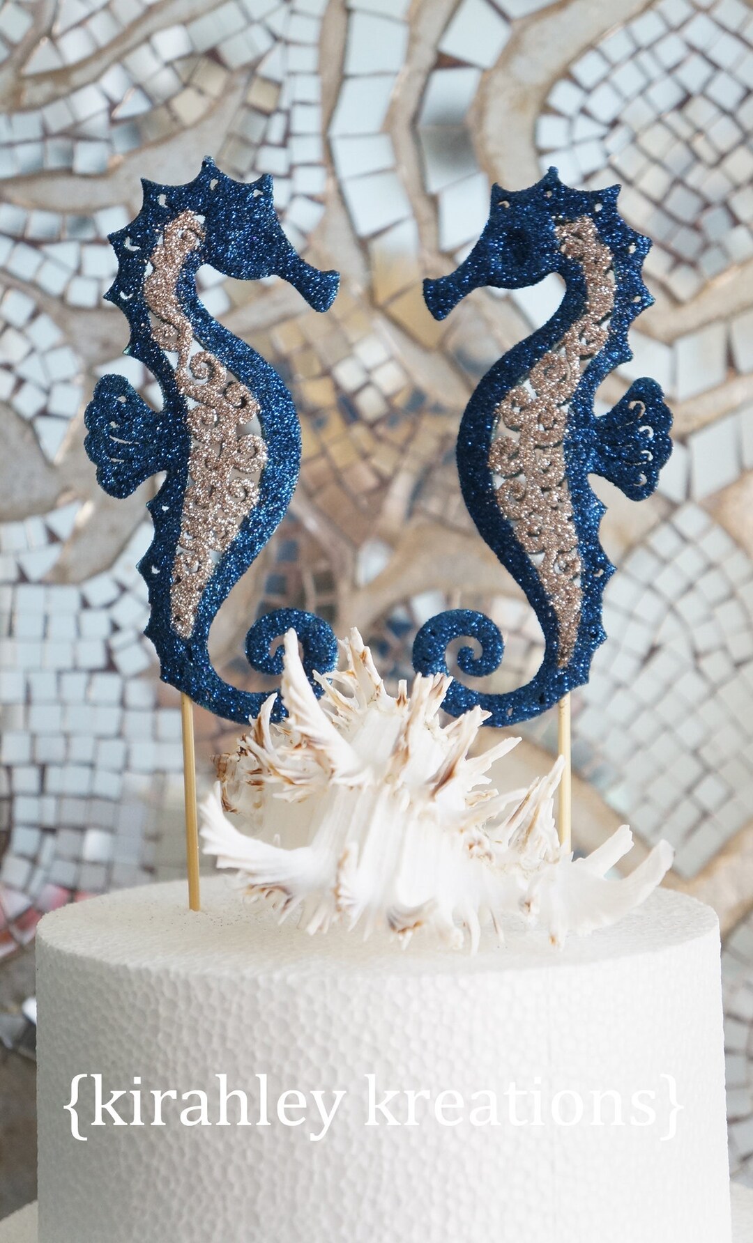 Seahorse Cake Topper | Bride Groom Beach Wedding | Ocean Ceremony ...
