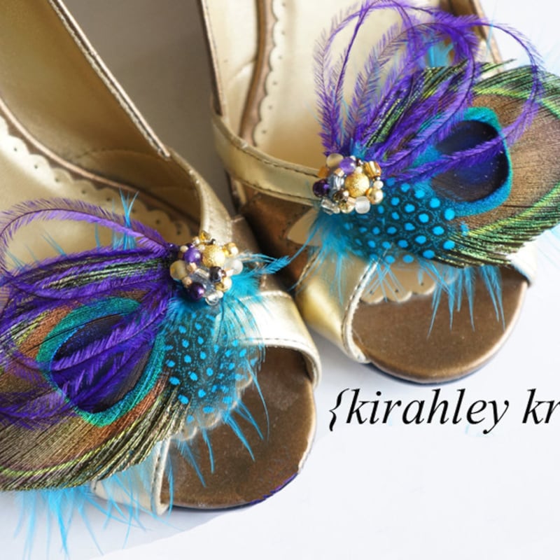 Peacock Shoe Clips - Etsy