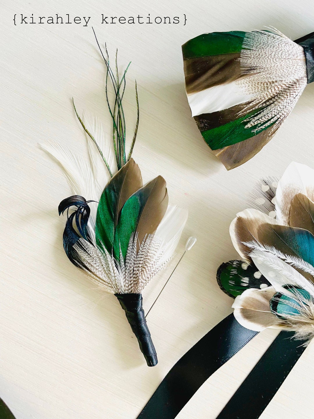 Green Wing Teal Duck Boutonniere | Rustic Wedding Buttonhole | Emerald ...