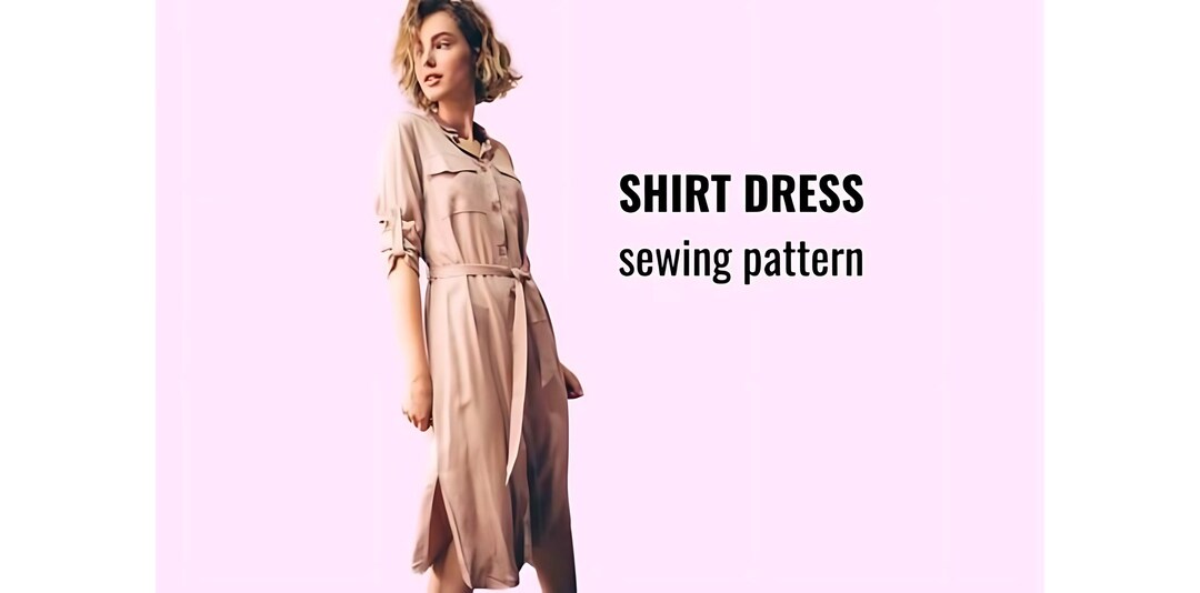 Shirt Dress Sewing Pattern, Shirt Frock Template, Dressmaking Guide ...