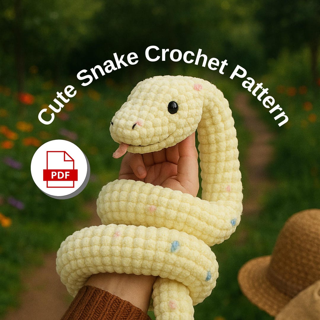 Cute Snake Crochet Pattern , Amigurumi Plush Snake Digital Download ...