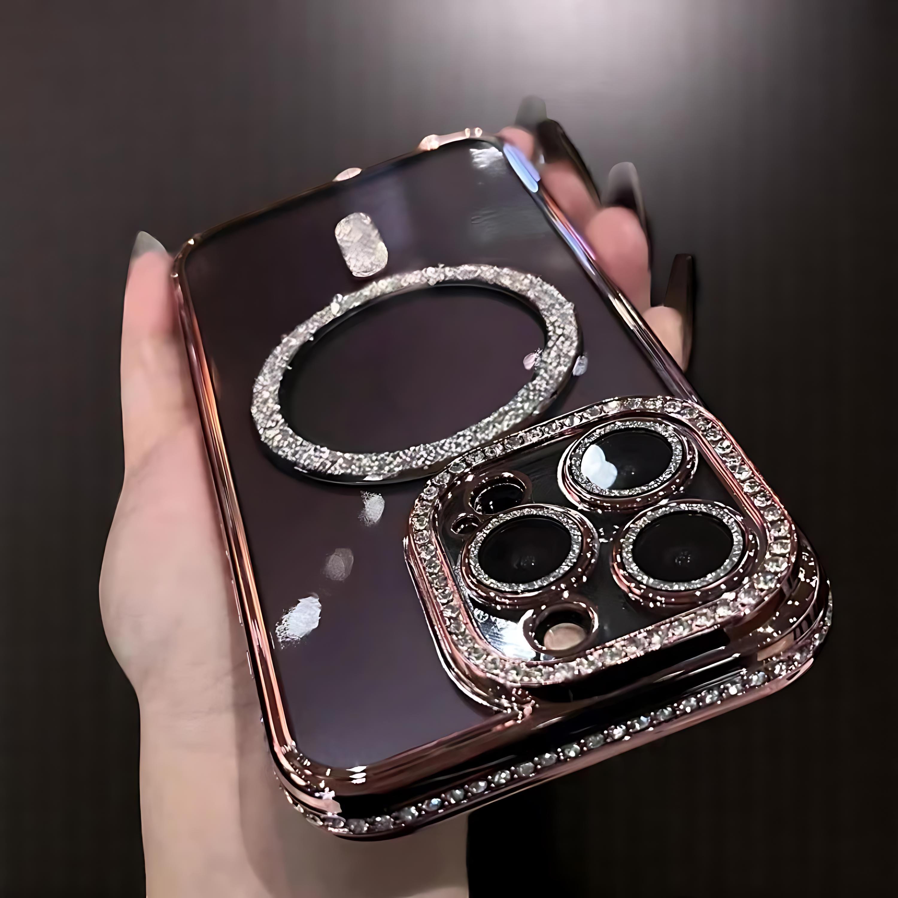 Phone Case | Bling Glitter Rhinestone Magnetic Wireless Phone Case ...