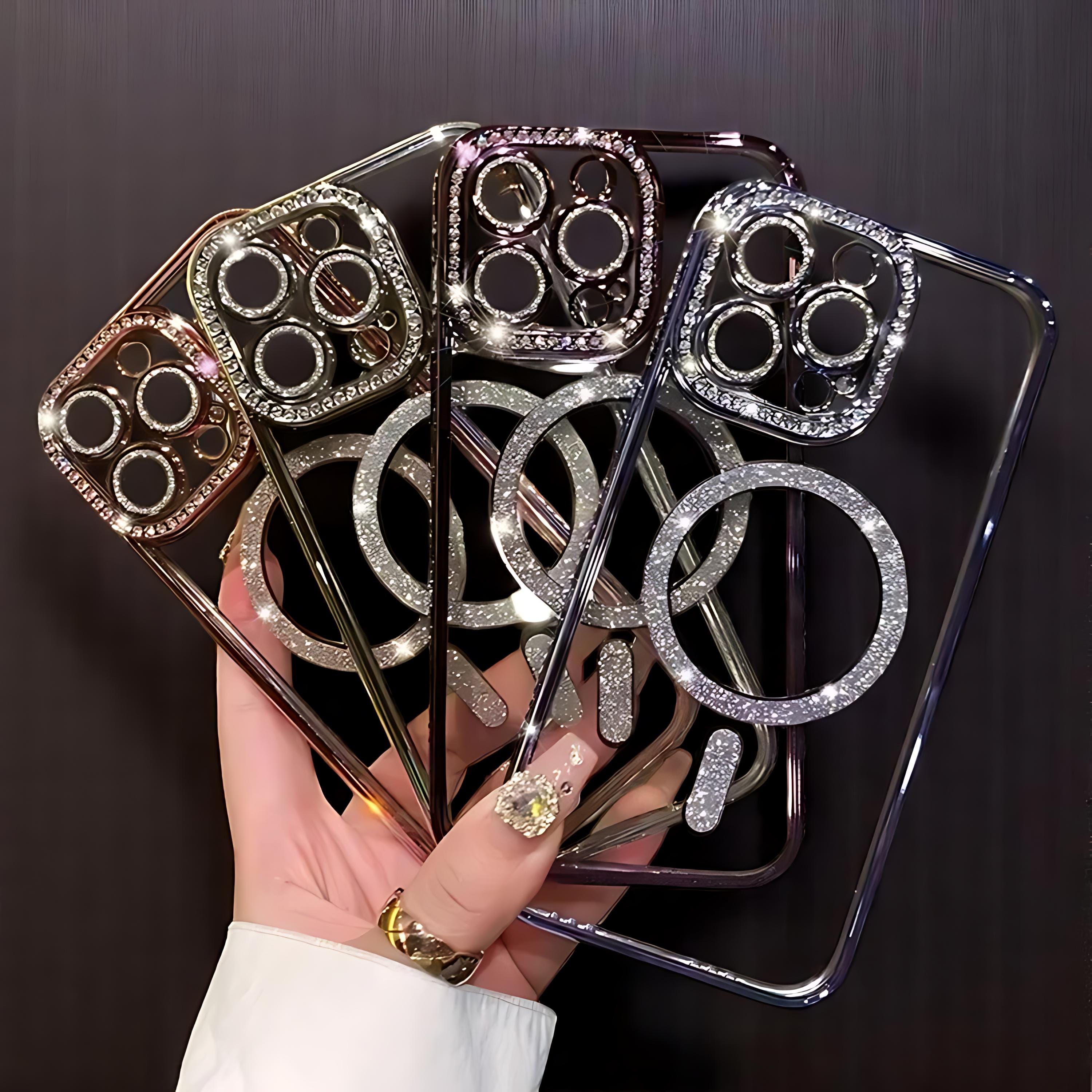 Bling Rhinestone Magnetic Wireless Phone Case: Sparkly Shockproof Cover ...