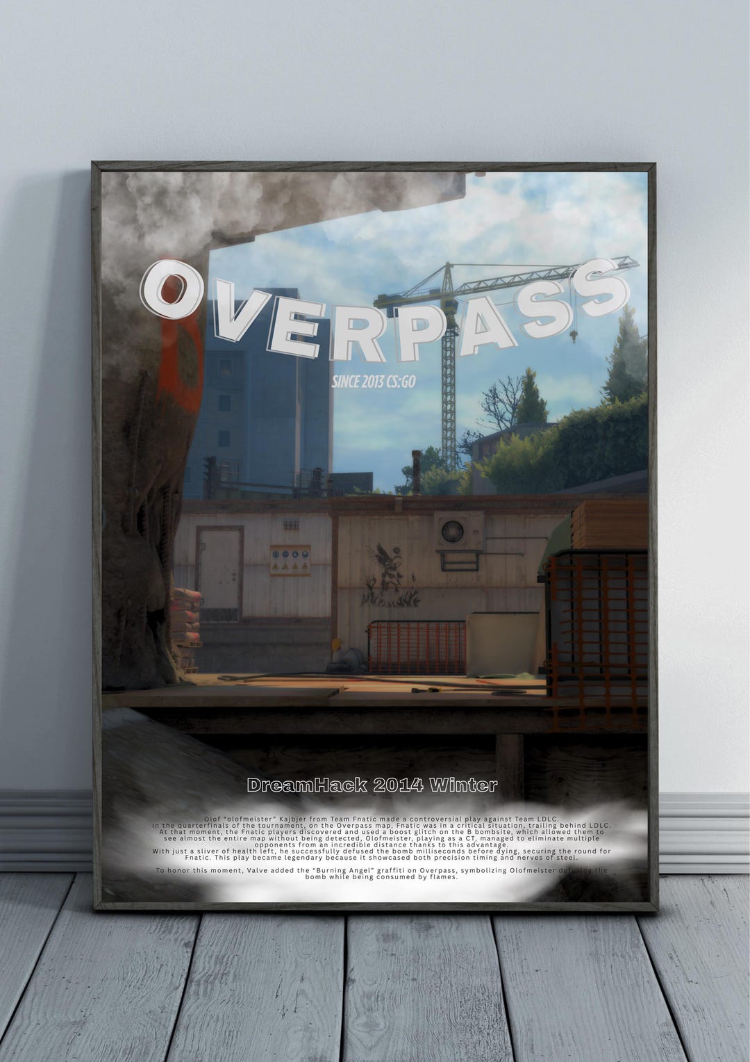 Gaming Poster CS2 Overpass Map Poster Esports Gaming Print Counter ...