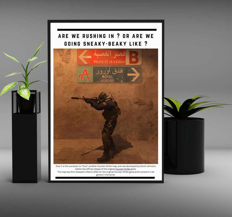 Gamer Poster CS2 Dust 2 Wall Art - Digital Download | Gamer Room ...