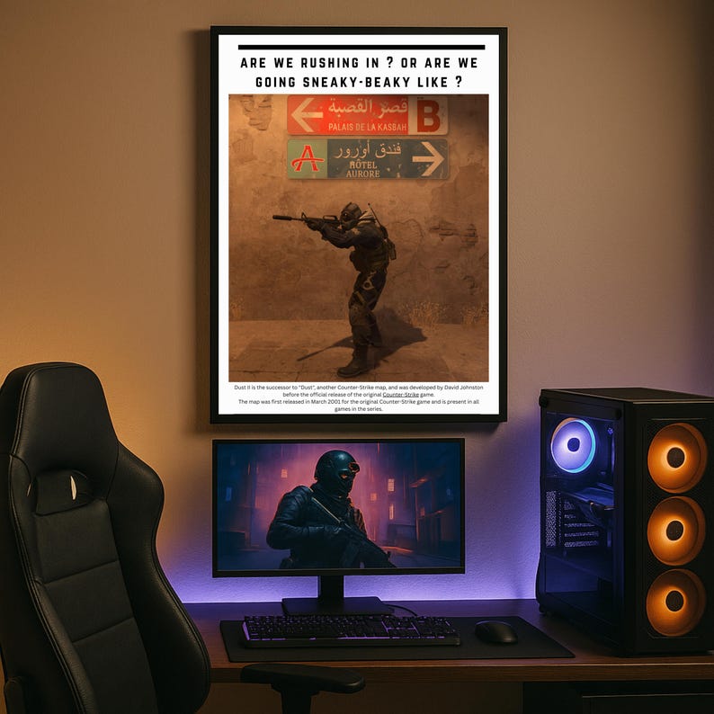 Gamer Poster CS2 Dust 2 Wall Art - Digital Download | Gamer Room ...