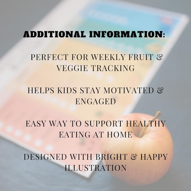 Kids Fruit & Veg Rainbow Tracker: Weekly Printable Checklist (PDF) - Etsy