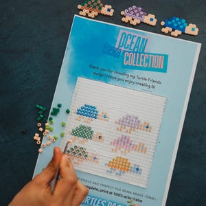 Tiny Turtle Fuse Bead Pattern: Sea Animal Hama Bead Template (digital ...
