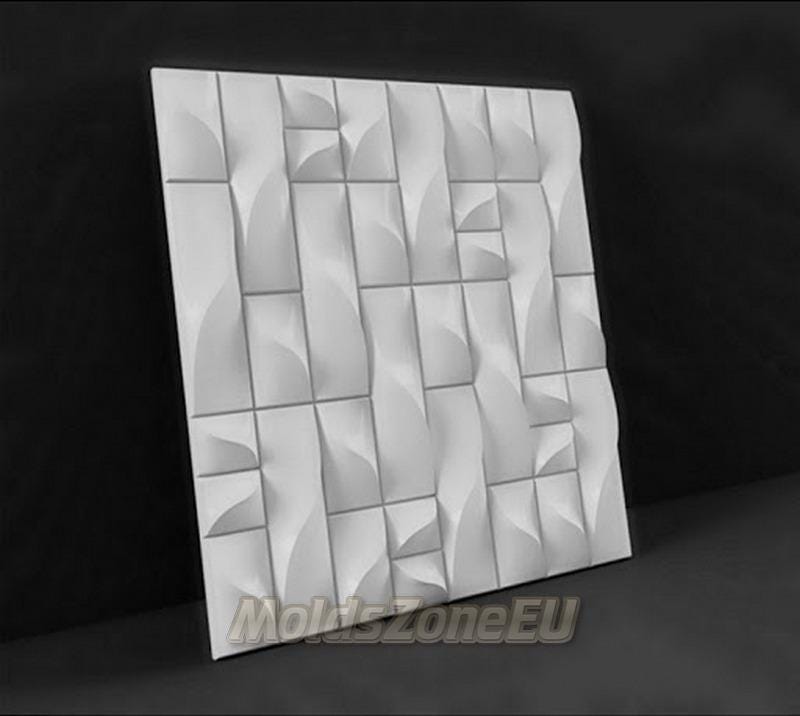3D Wall Panel Mold for Plaster, Gypsum or Concrete Tile for Decorative ...
