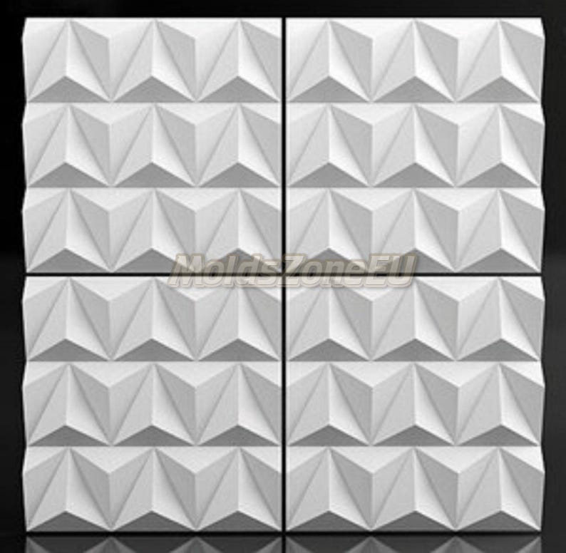 3D Wall Panel Mold for Plaster, Gypsum or Concrete Tile for Decorative ...