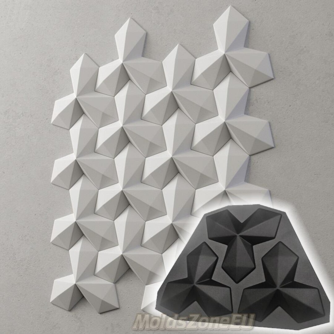 3D Panel Molds for Gypsum, Plaster or Concrete Tile for Decorative Wall ...